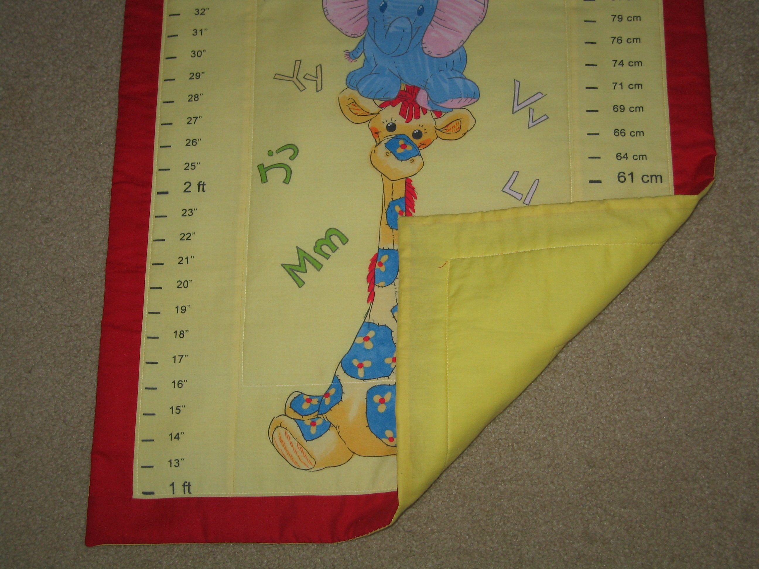 Fabric Growth Chart (quilted) - Suzy's Zoo Animal Friends Growth Chart ...