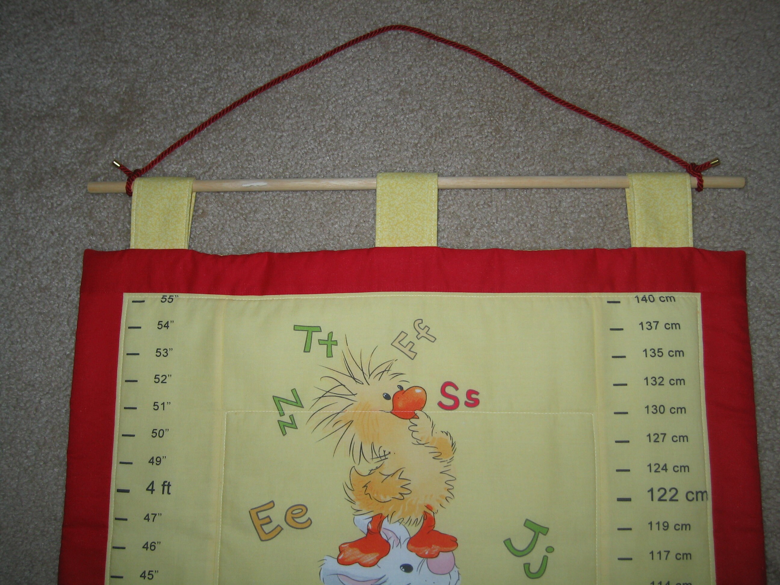 Fabric Growth Chart (quilted) - Suzy's Zoo Animal Friends Growth Chart ...
