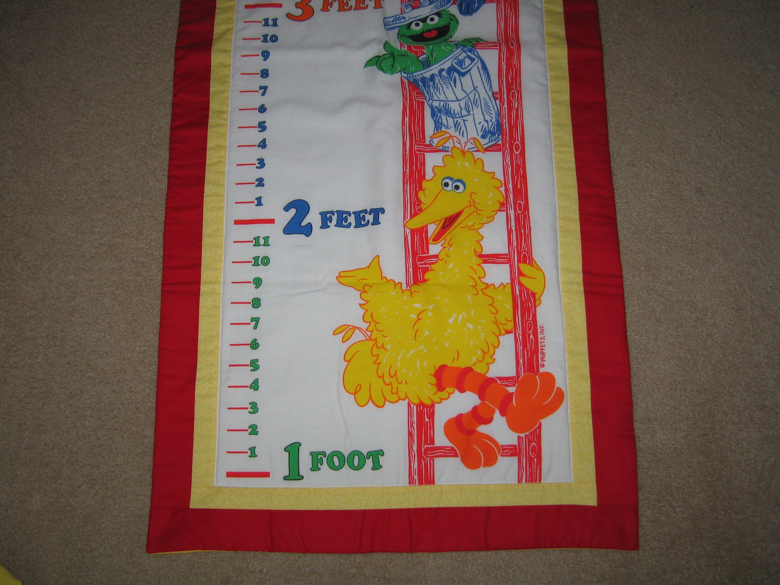 Fabric Growth Chart (quilted) - Children Cartoon Character Fabric ...