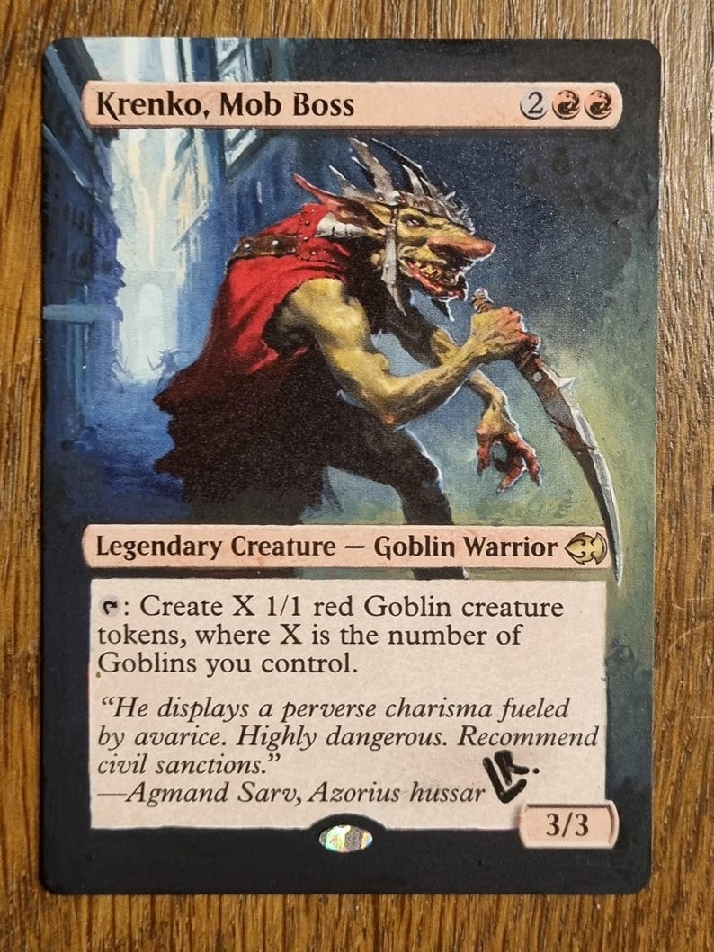 Krenko, Mob Boss | Magic the Gathering Hand Painted Card Alter - Etsy