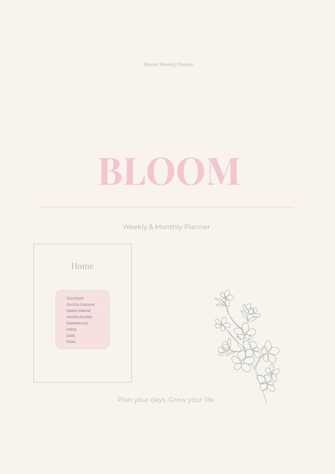 Bloom Weekly Planner | Undated Digital Planner | Weekly - Monthly ...