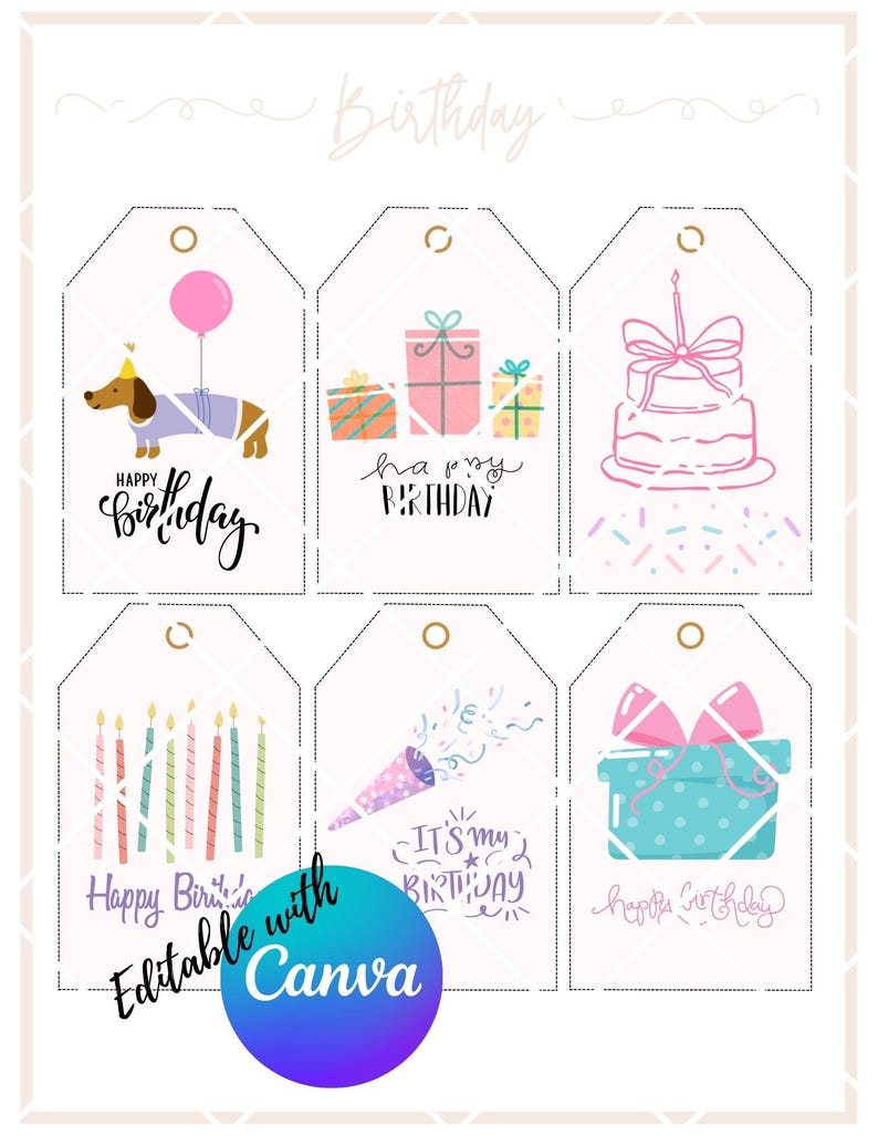 Editable Birthday Gift Tags Printable | Cute Birthday Gift Tags ...
