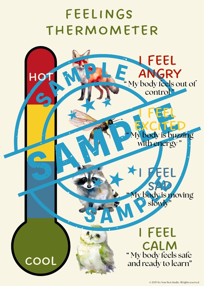 Feelings Thermometer & Coping Strategy Cards Bundle | Self-regulation ...