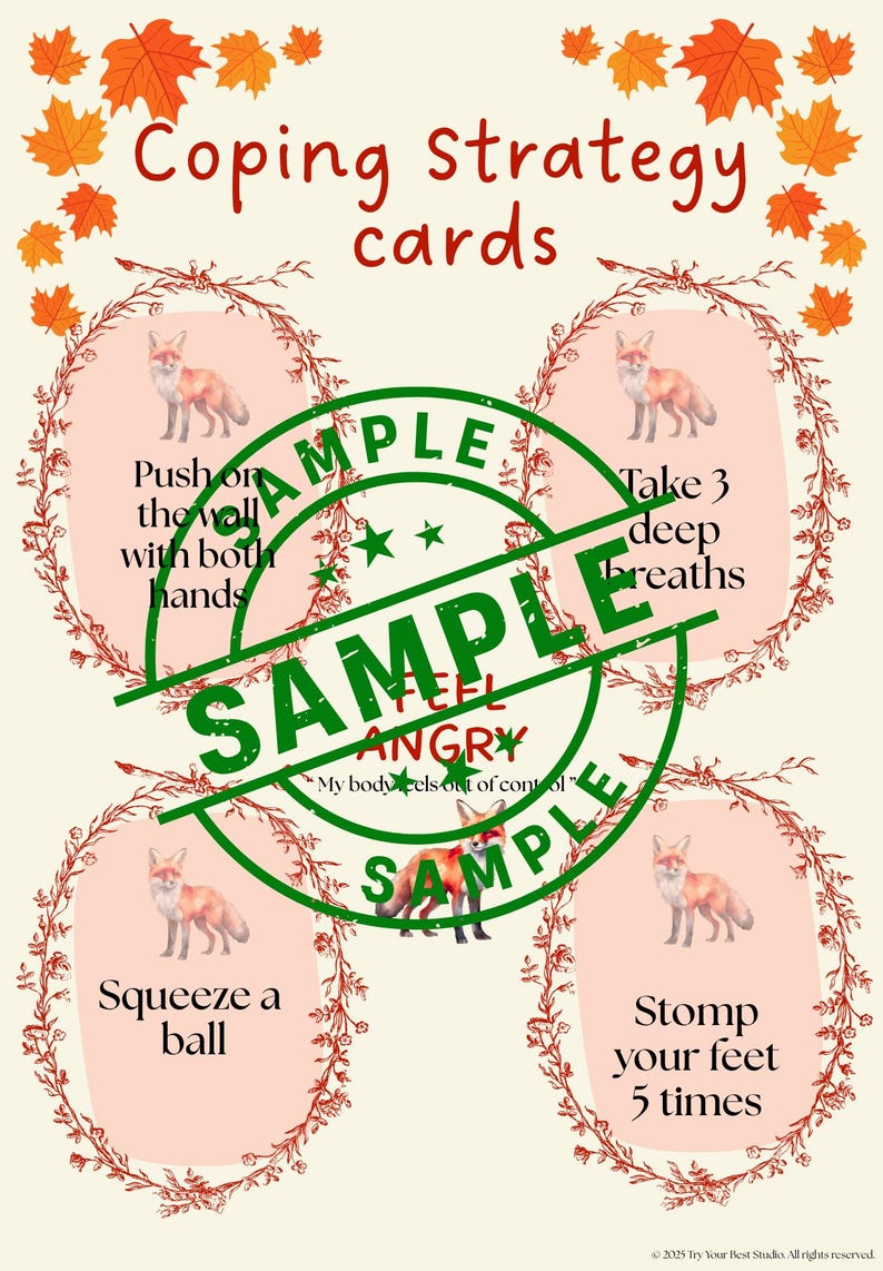 Feelings Thermometer & Coping Strategy Cards Bundle | Self-regulation ...