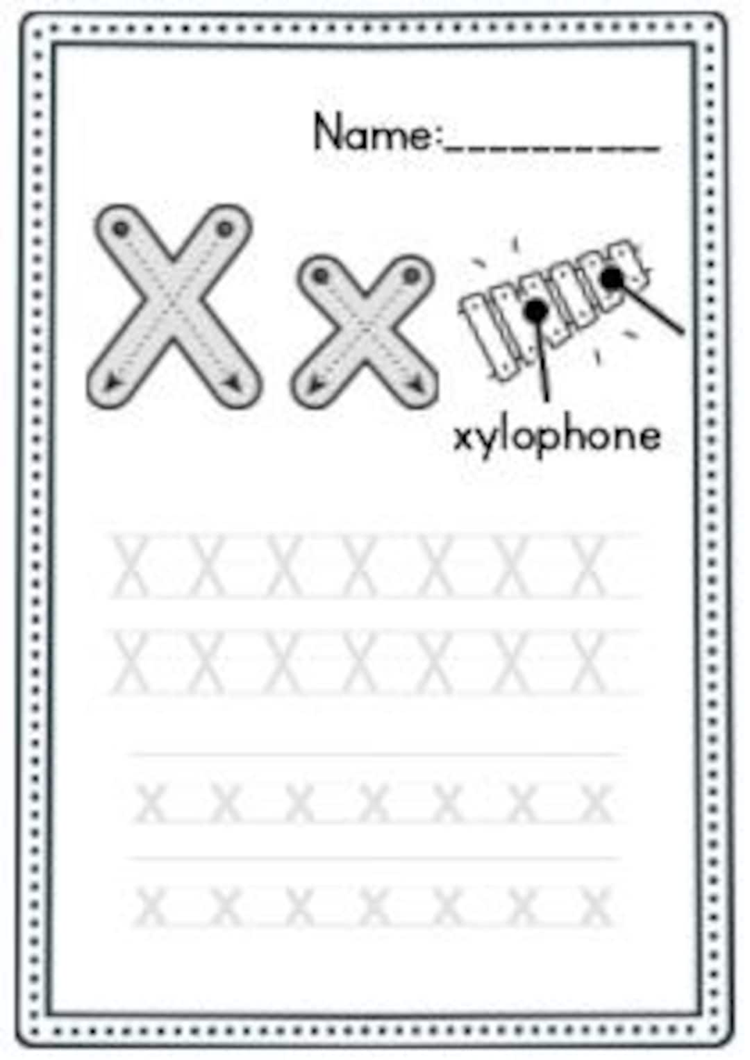 Alphabet Tracing Worksheets VWX | Printable Letter Practice for Kids ...