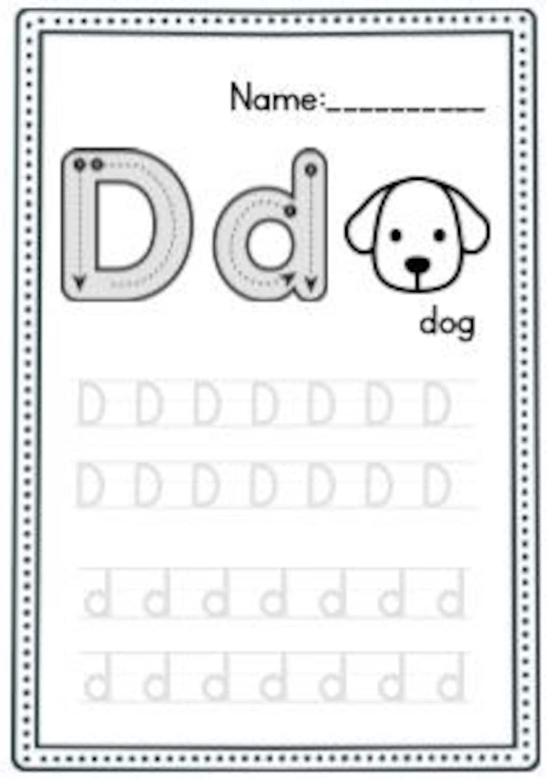 Alphabet Tracing Worksheets DEF | Printable Letter Practice for Kids ...