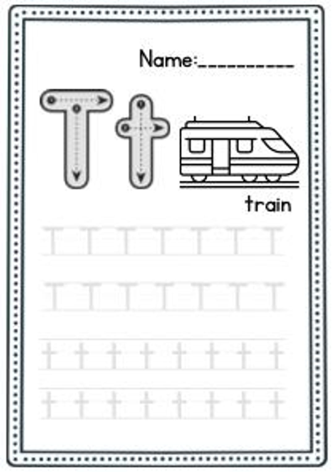 Alphabet Tracing Worksheets STU | Printable Letter Practice for Kids ...