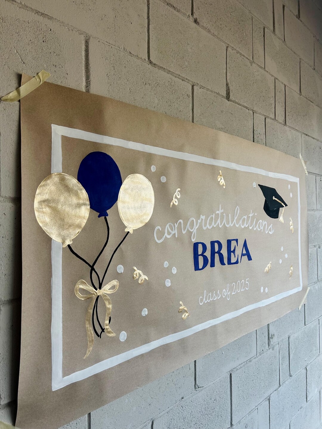 Hand Painted Graduation Banner | Custom Party Decor - Etsy