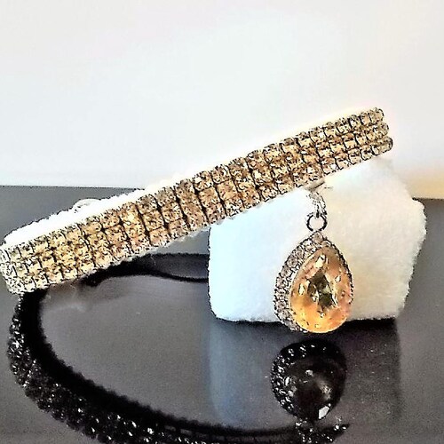 Regal All Diamond Crystal Cat Kitten Collar With Crystal - Etsy