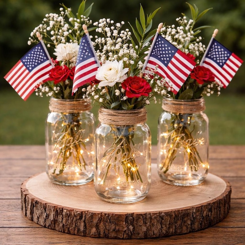 Red White and Blue Floral Arrangement - Etsy