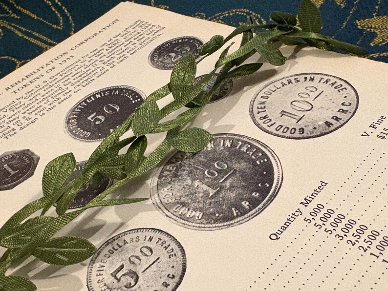 Vintage Book Ephemera | Coins, Numismatics, Text | 1/8 Lb. - Etsy
