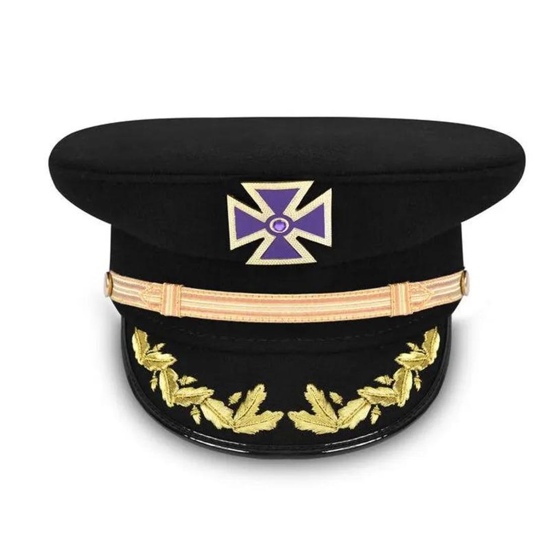 Knights Templar Fatigue Cap: Purple Cross, Gold Embroidery, Masonic ...