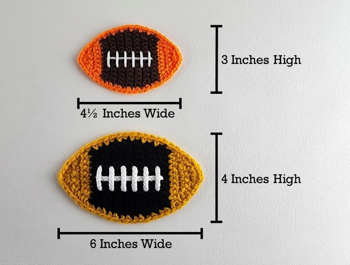 Football Applique in Two Sizes Crochet Pattern Football - Etsy