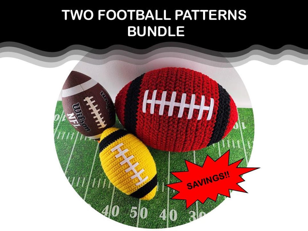 Two Football Patterns Bundle - Football Crochet Patterns - Pillow ...