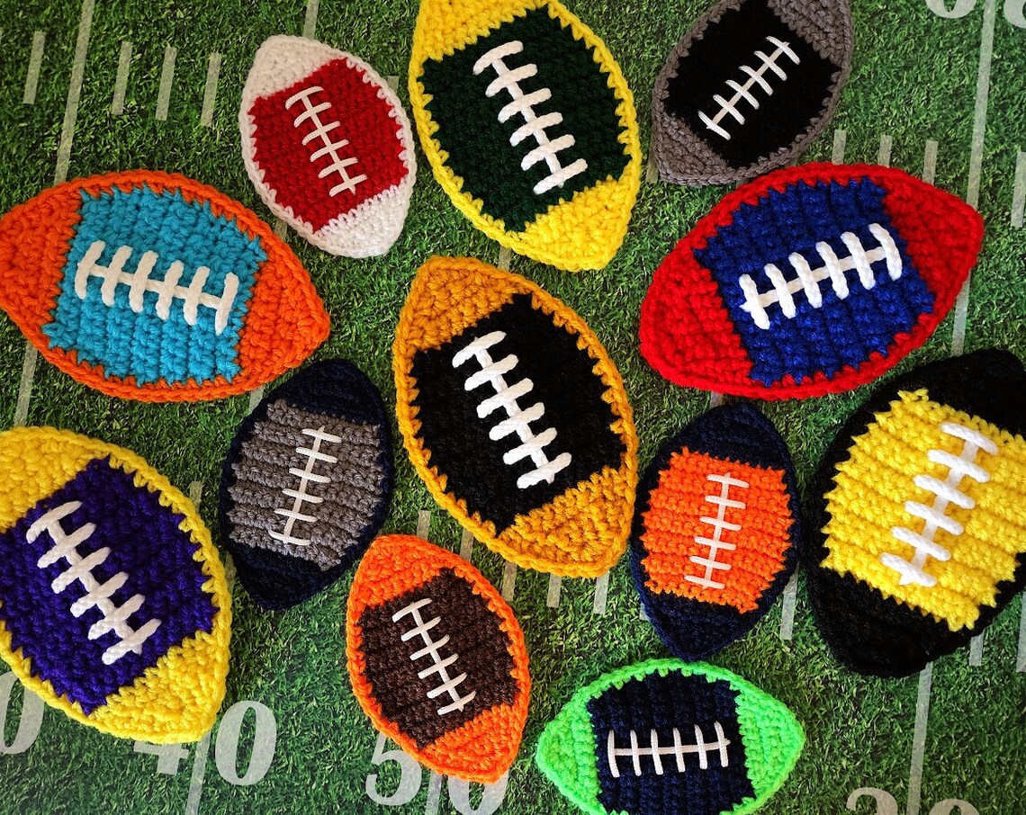 Football Applique in Two Sizes Crochet Pattern Football - Etsy