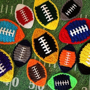 Football Applique in Two Sizes Crochet Pattern Football Crochet Pattern ...