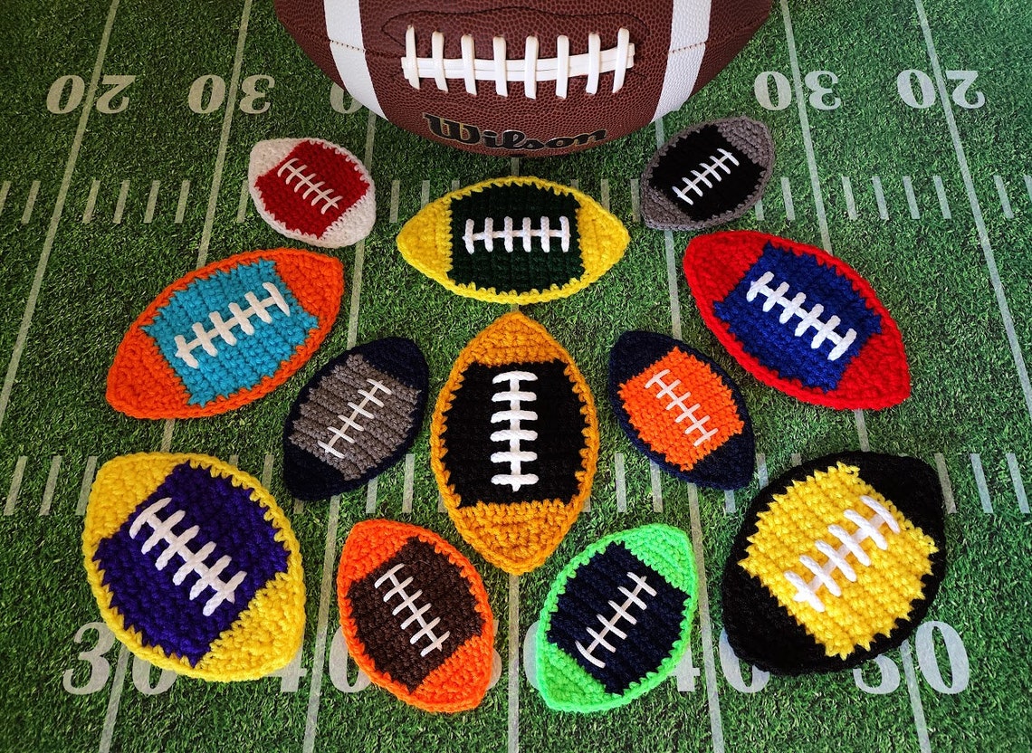 Football Applique in Two Sizes Crochet Pattern Football - Etsy