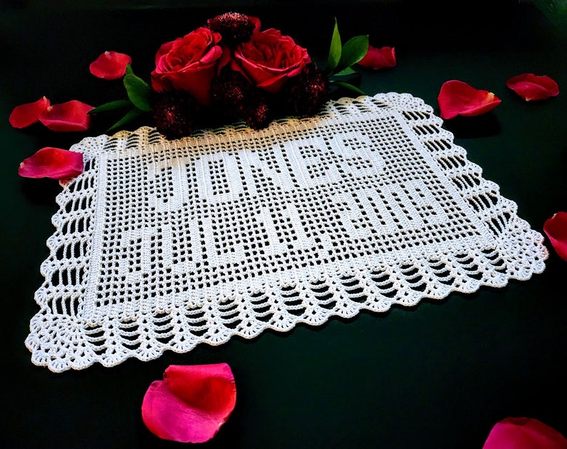 Anniversary Name Doily Crochet Pattern - Wedding Name Doily Crochet ...