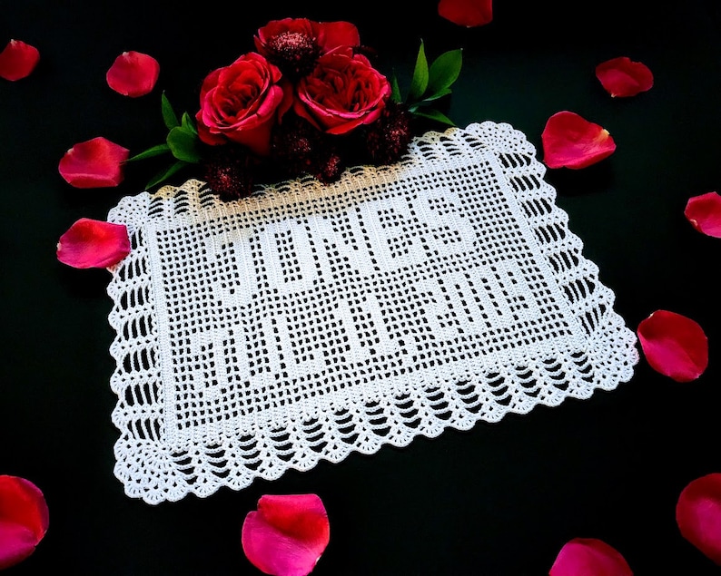 Anniversary Name Doily Crochet Pattern Wedding Name Doily - Etsy