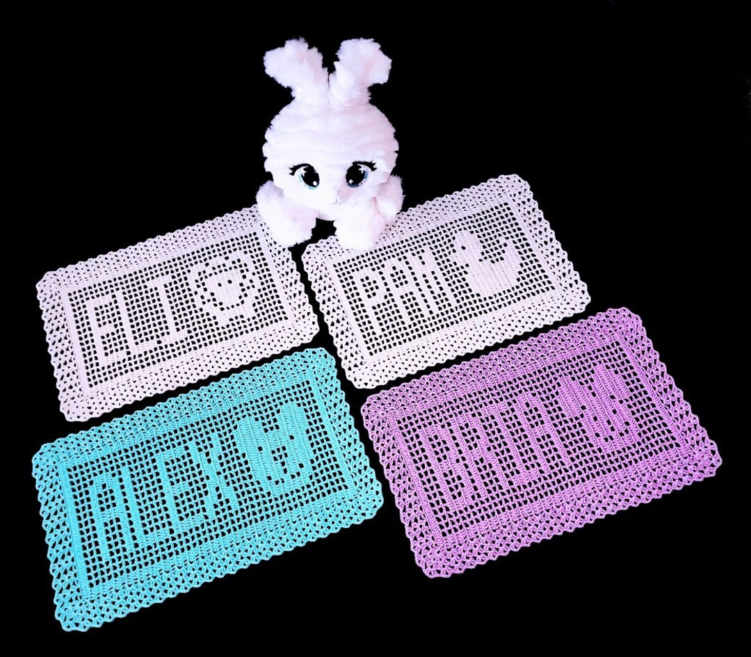 Cuddly Name and Character Doilies Crochet Pattern Baby Name Doily ...
