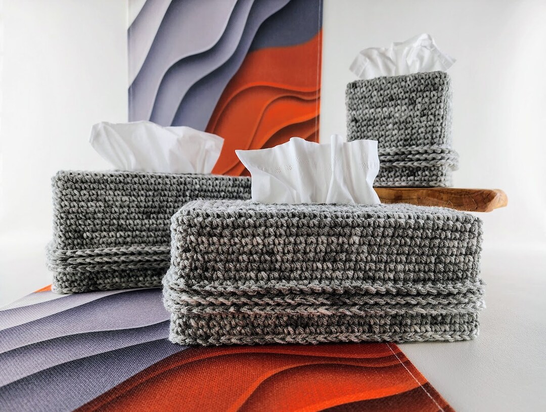 Chalet Tissue Box Covers Crochet Pattern in Three Sizes Tissue Box Cozy ...