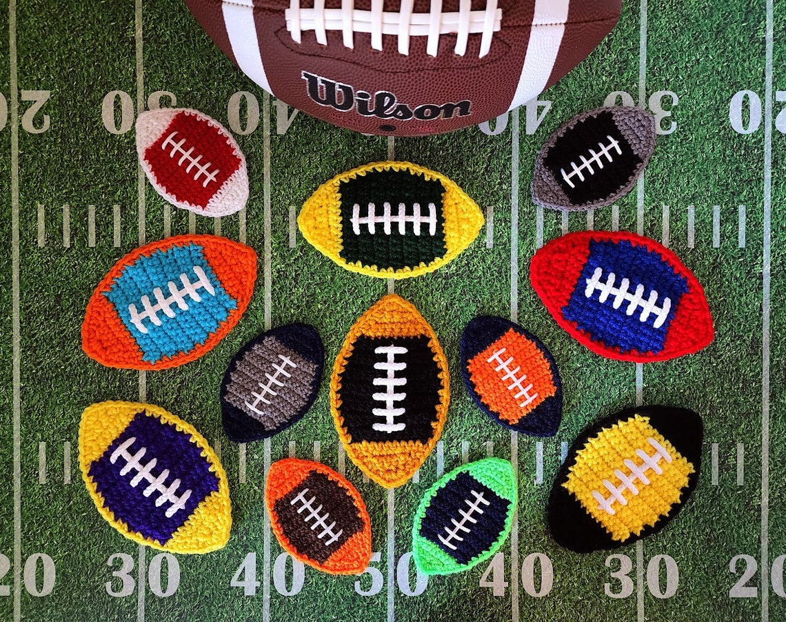 Football Applique in Two Sizes Crochet Pattern Football - Etsy