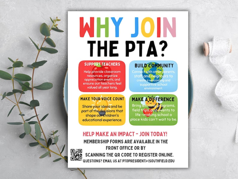 Editable Why Join the PTA Flyer: School Recruitment Poster (canva ...