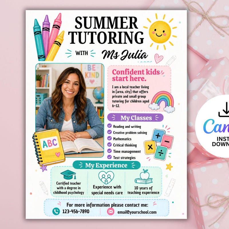Tutoring Flyer Editable - Etsy UK