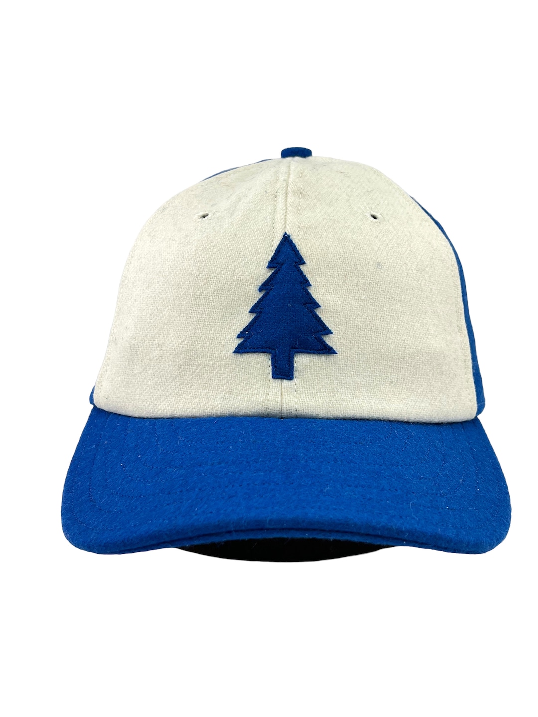 Royal Blue and White Felt Pine Tree Logo on Wool Flannel Cap. Any Size ...