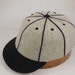 Light Grey Melton Wool 8 Panel Baseball Cap With Navy Soutache, Eyelets ...
