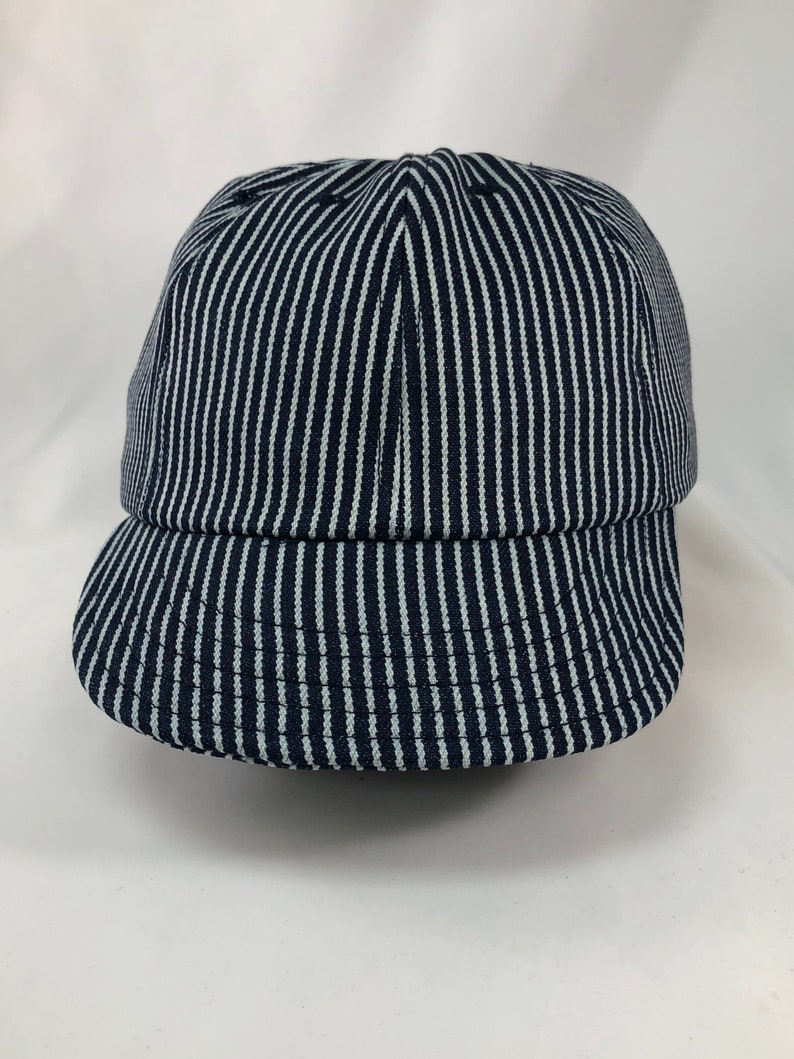Herringbone or Hickory Stripe or Solid Denim Eight Panel Caps. Short ...