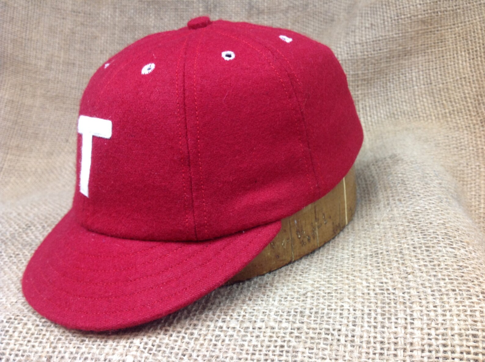 Red Wool Flannel 8 Panel Cap 1910 2 Visor Fitted to - Etsy