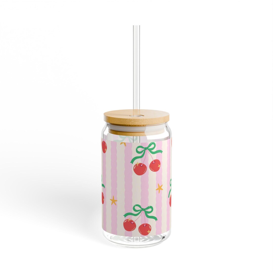Cutesie Cherry Sipper Cup | Girly Pop Drink Cup | Iced Coffee Tumbler ...