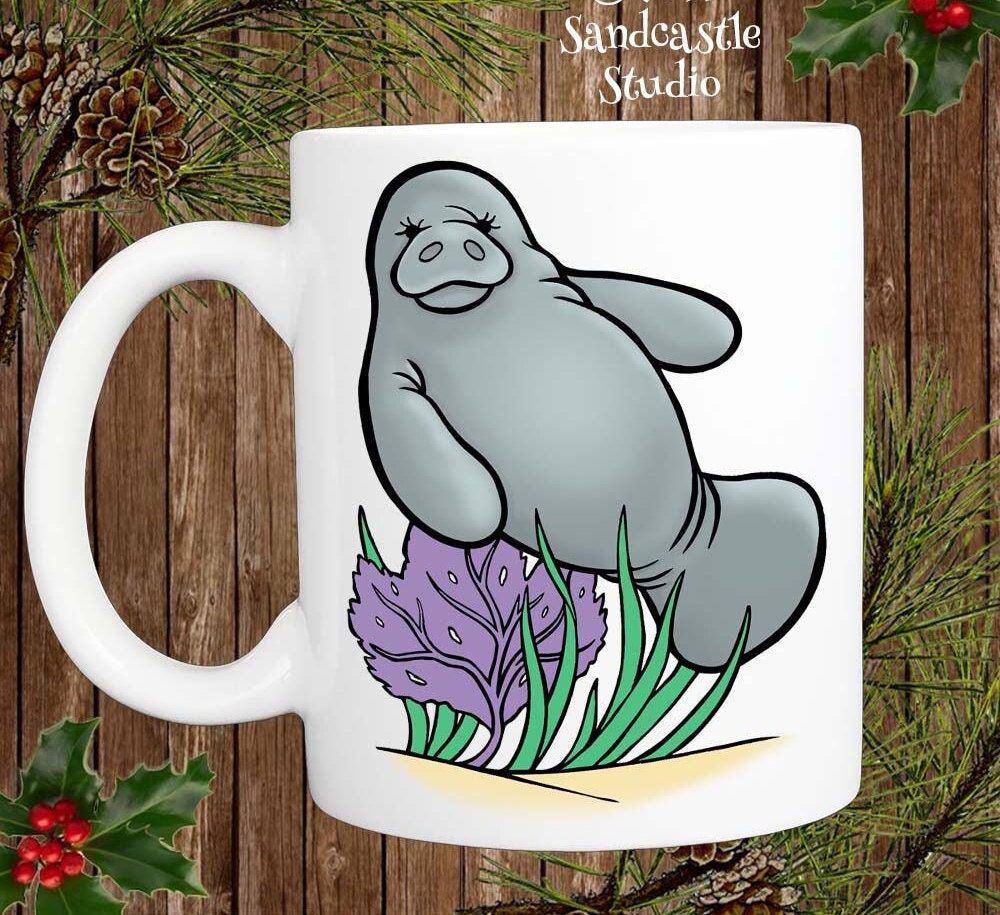 Manatee Mug, Gift for Manatee Lovers, Manatee Coffee Cup, Chubby ...