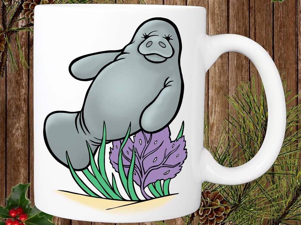 Manatee Mug, Gift for Manatee Lovers, Manatee Coffee Cup, Chubby ...
