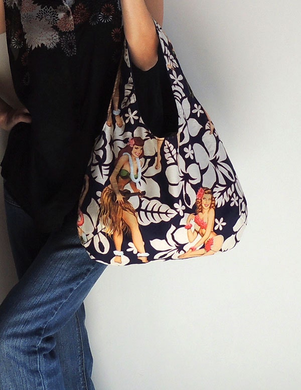 Vintage Hula Girls Hobo Tote Bag Spring Fashion New York Hobo Tote Bag ...