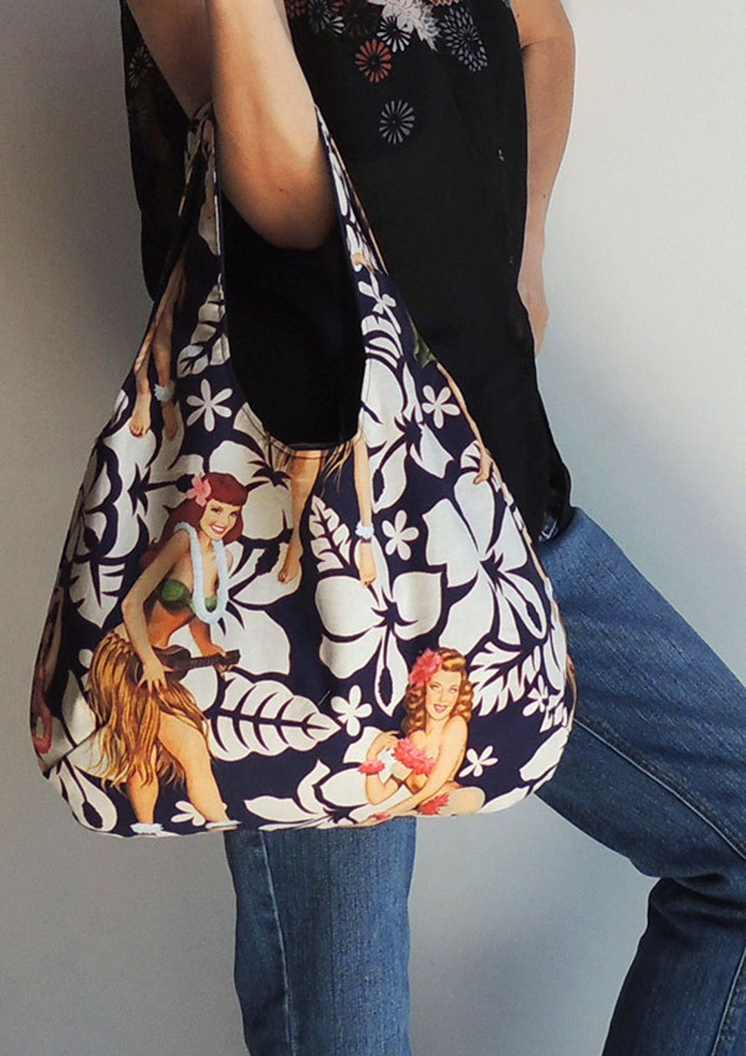 Vintage Hula Girls Hobo Tote Bag Spring Fashion New York Hobo Tote Bag ...