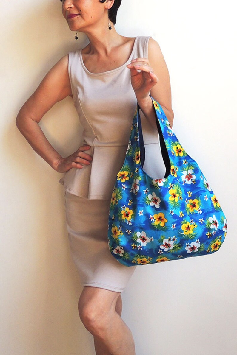 Tropical Flowers Hobo Tote Bag Spring Fashion New York Hobo Tote Bag - Etsy