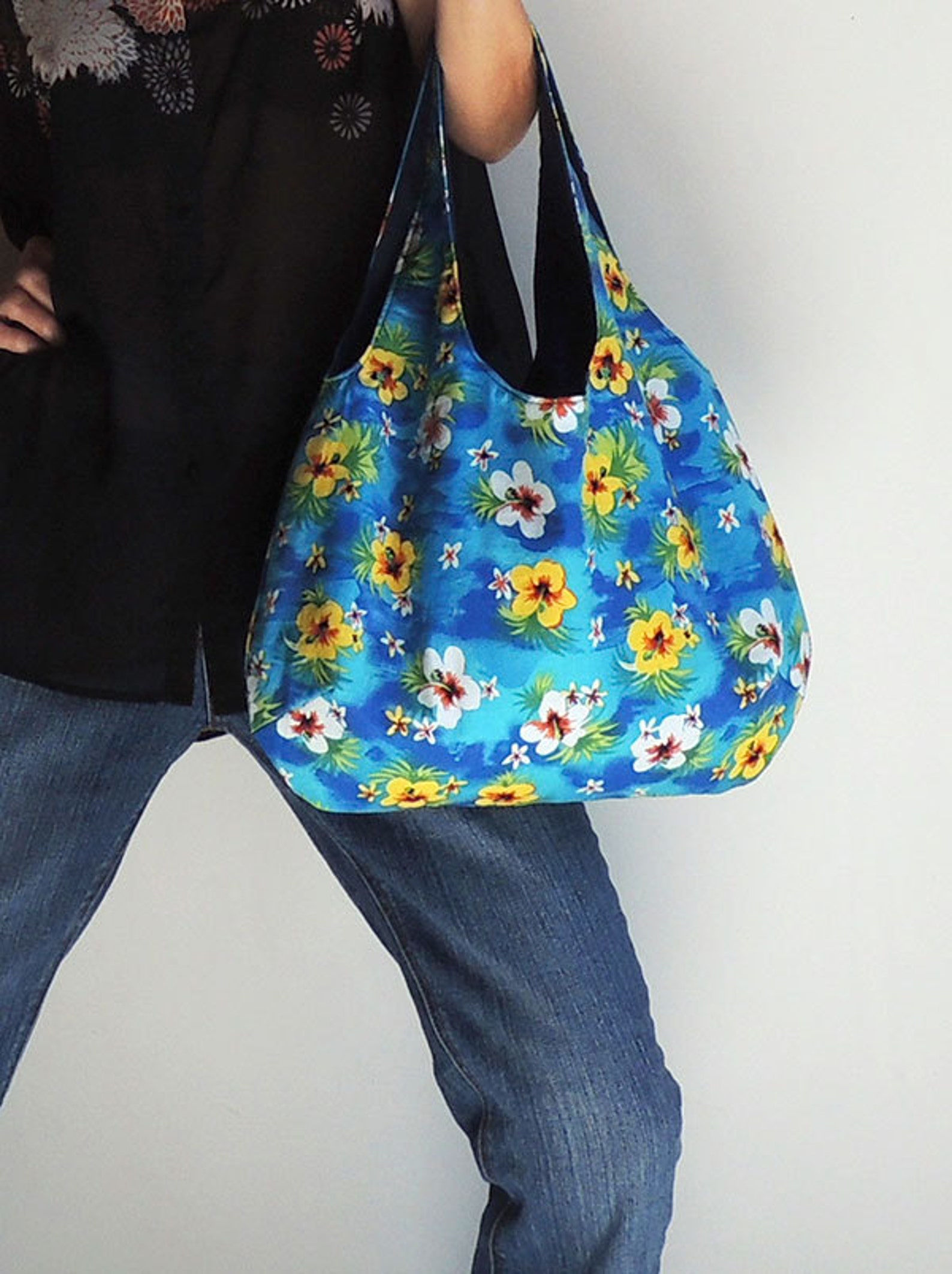Tropical Flowers Hobo Tote Bag Spring Fashion New York Hobo Tote Bag - Etsy