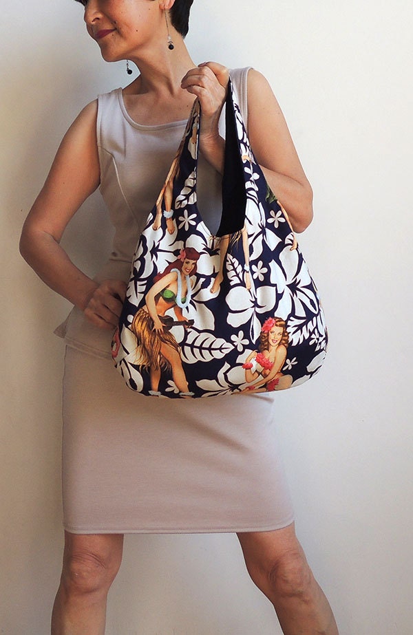 Vintage Hula Girls Hobo Tote Bag Spring Fashion New York Hobo Tote Bag ...