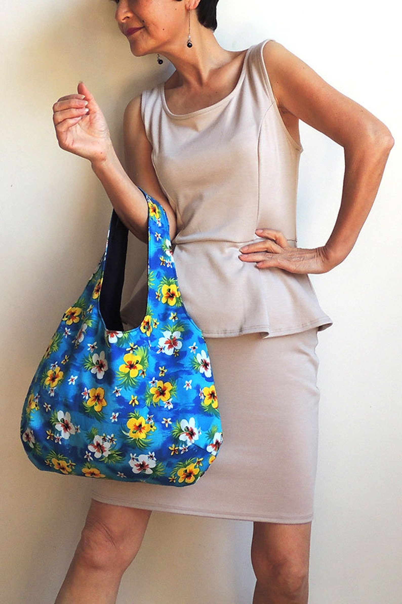 Tropical Flowers Hobo Tote Bag Spring Fashion New York Hobo Tote Bag - Etsy