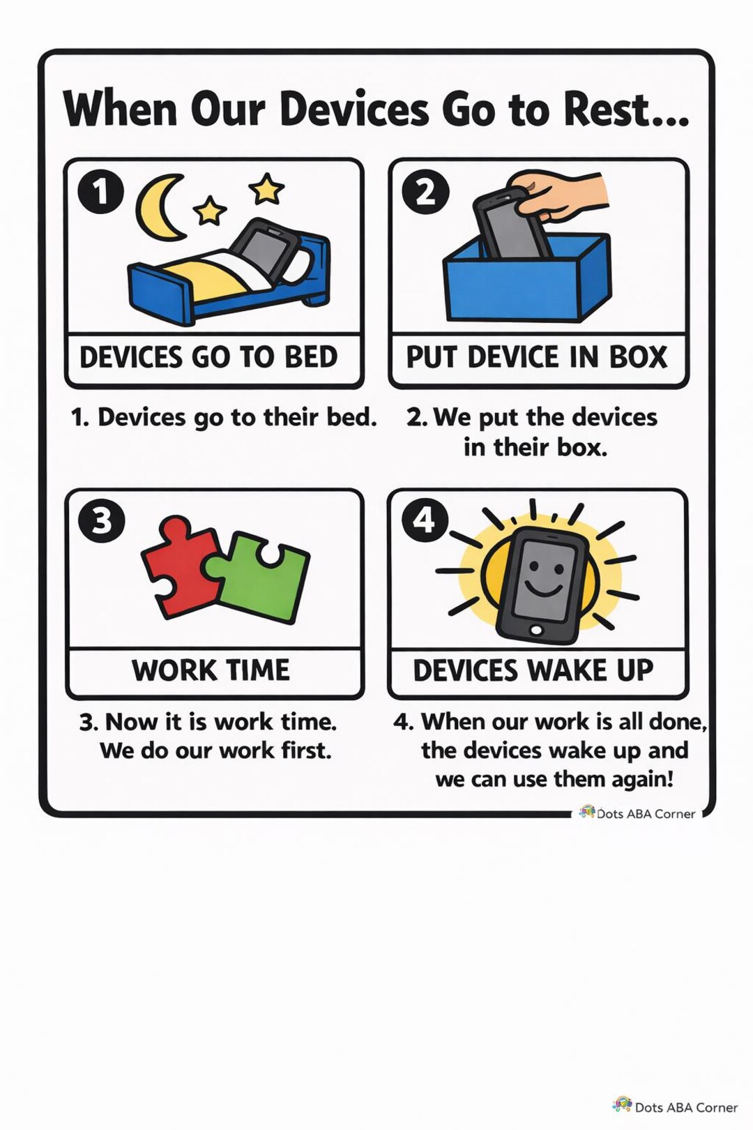 Device Bed Social Story & Visual Cards - Etsy Canada