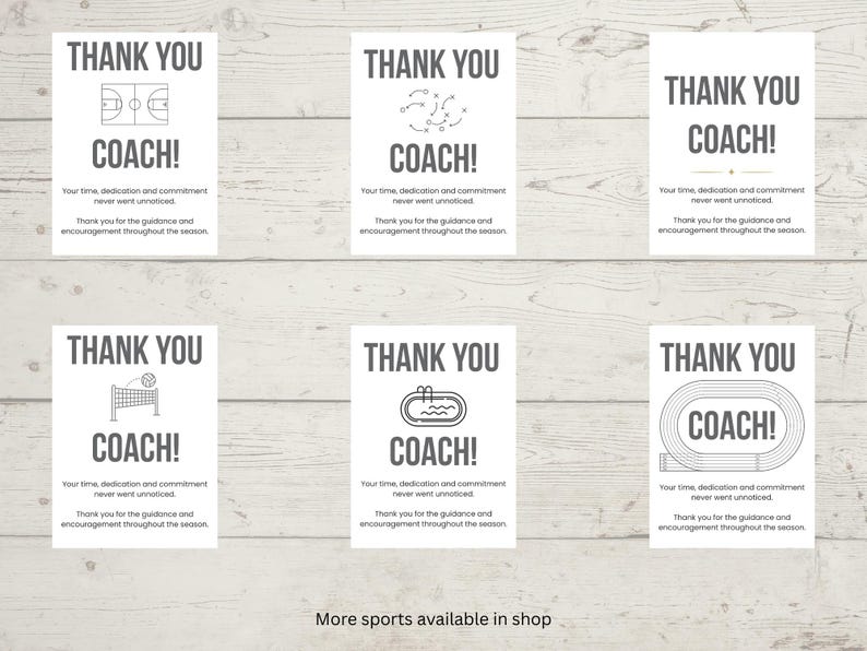 Printable Football Coach Thank You Card 5x7 | Editable Canva Template ...
