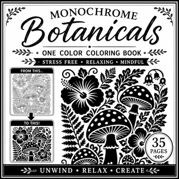 Plant Coloring Book - Etsy UK