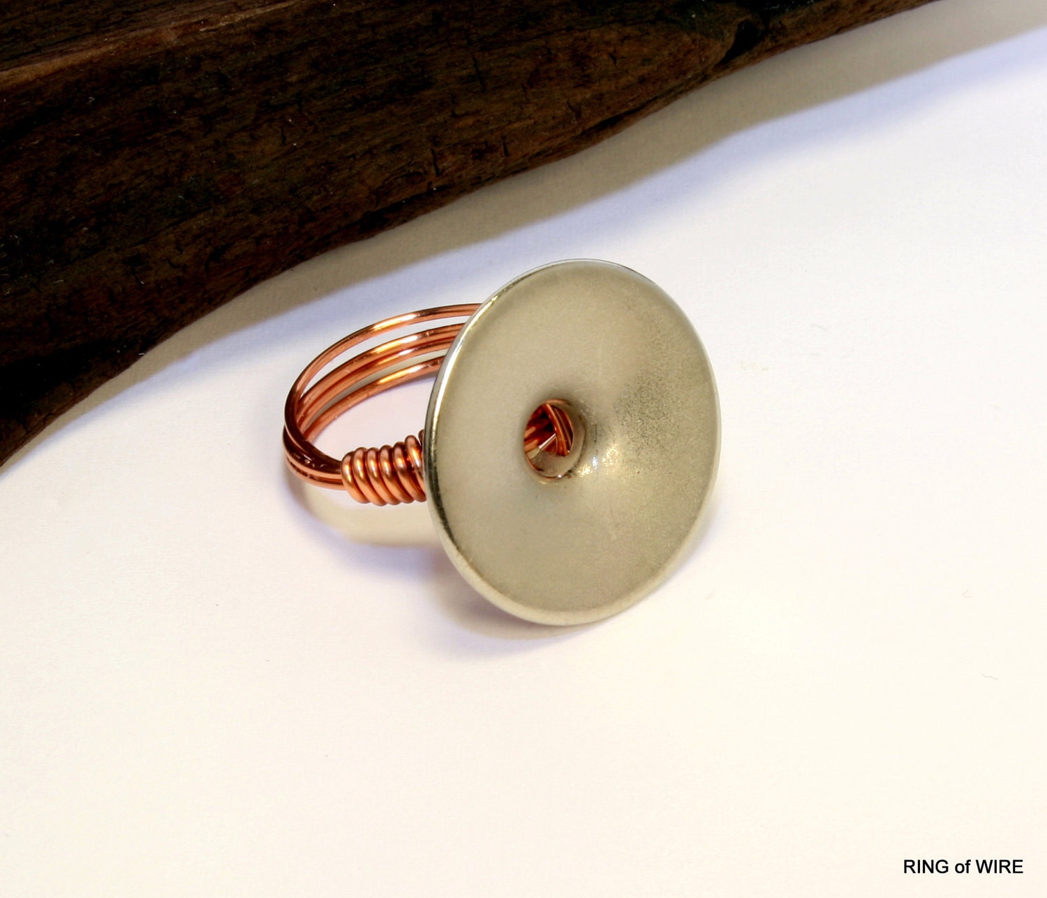 Silver Button Ring Silver Funnel Ring Funnel Button Ring - Etsy