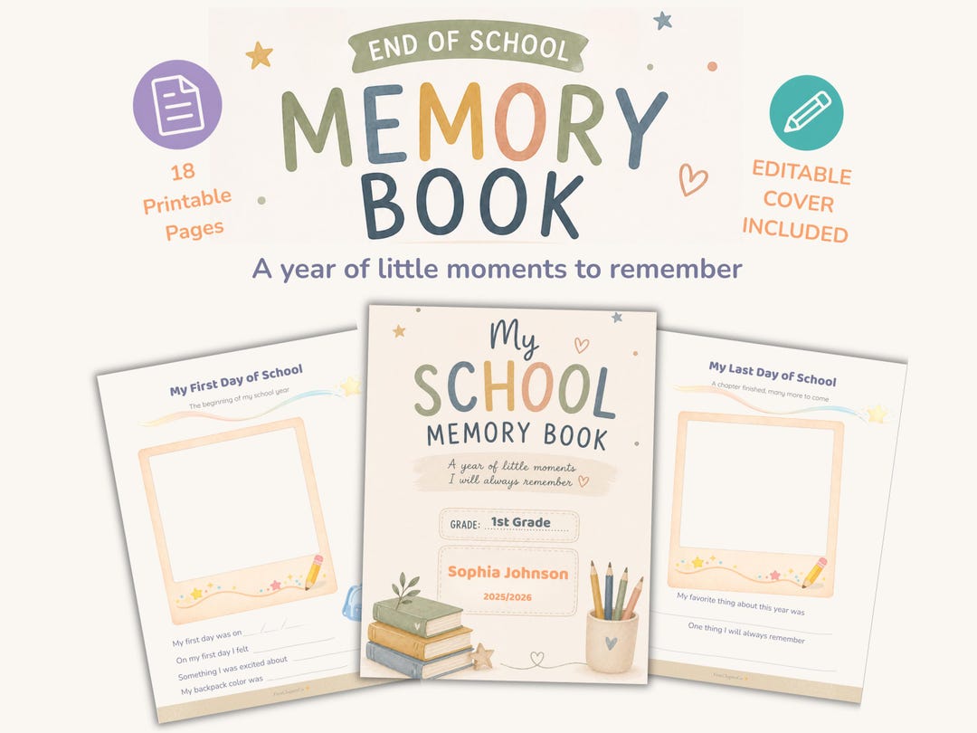 Livre de souvenirs de fin d'école pour enfants | Souvenir du dernier ...