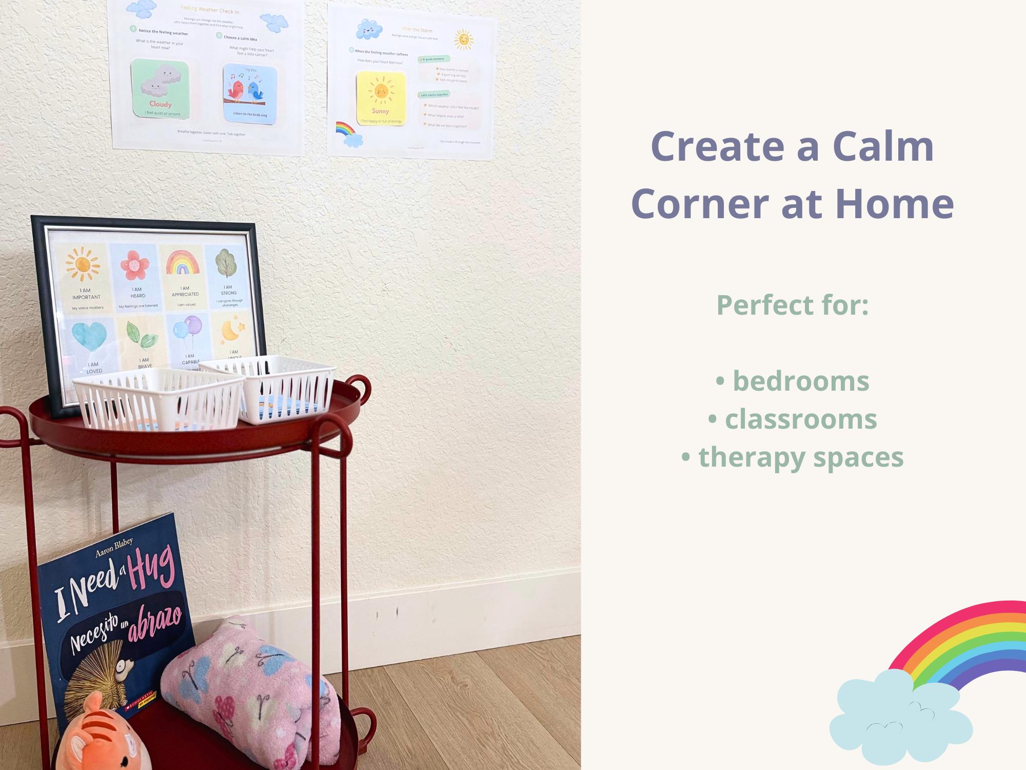 Calm Down Corner Kit for Kids | Feelings Chart, Calm Down Cards ...