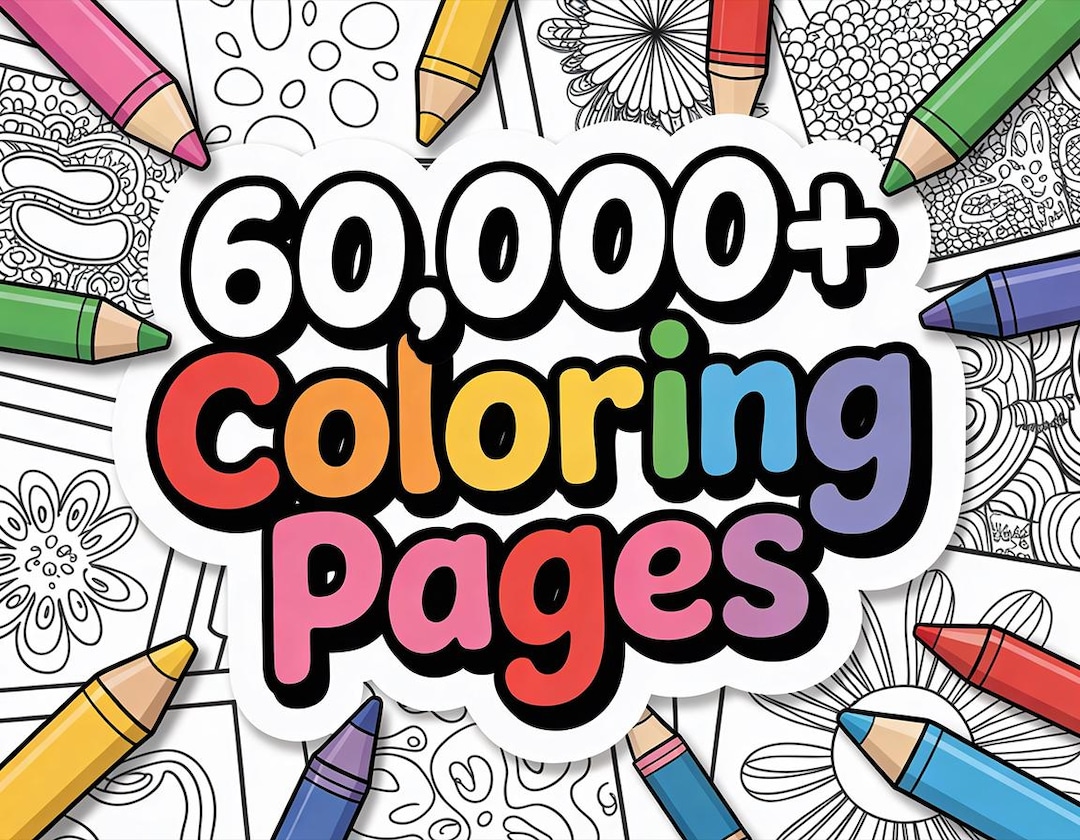 60,000+ Coloring Pages Mega Bundle, Printable Coloring Pages for Kids ...