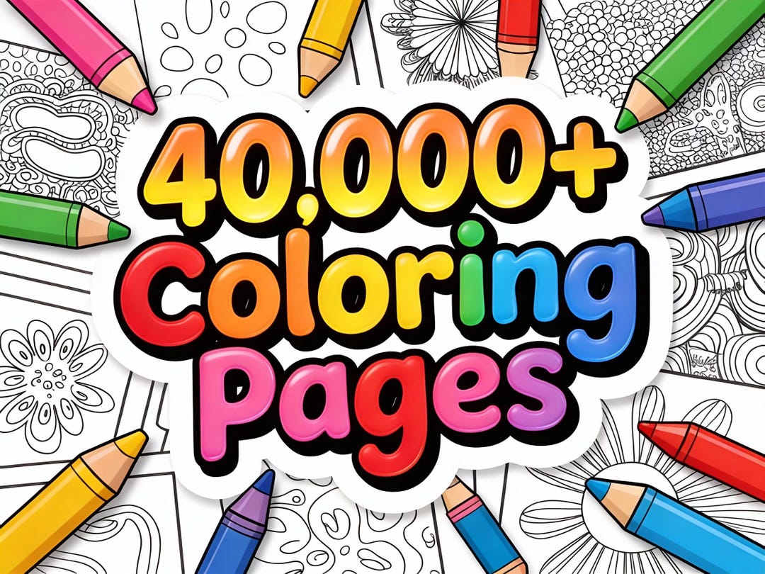 40,000+ Coloring Pages Mega Bundle, Printable Coloring Pages for Kids ...