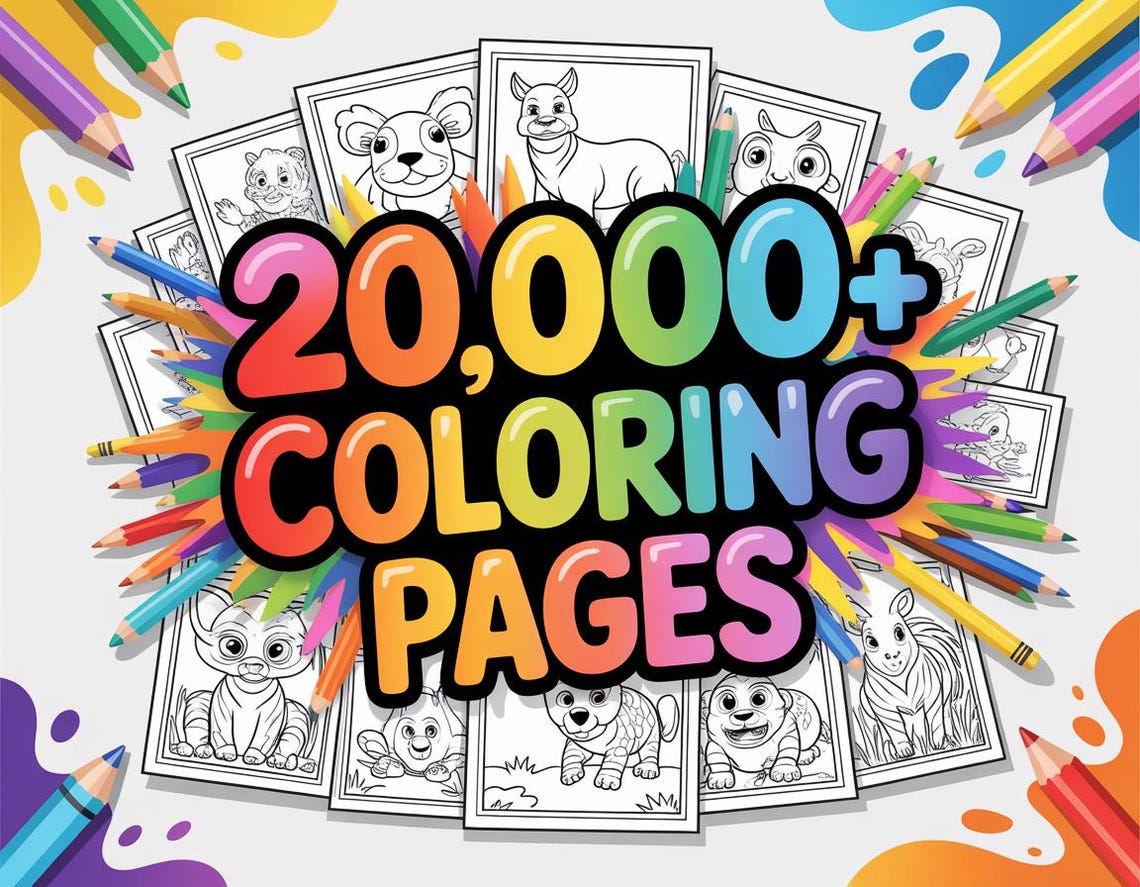 20,000+ Coloring Pages Mega Bundle, Printable Coloring Pages for Kids ...